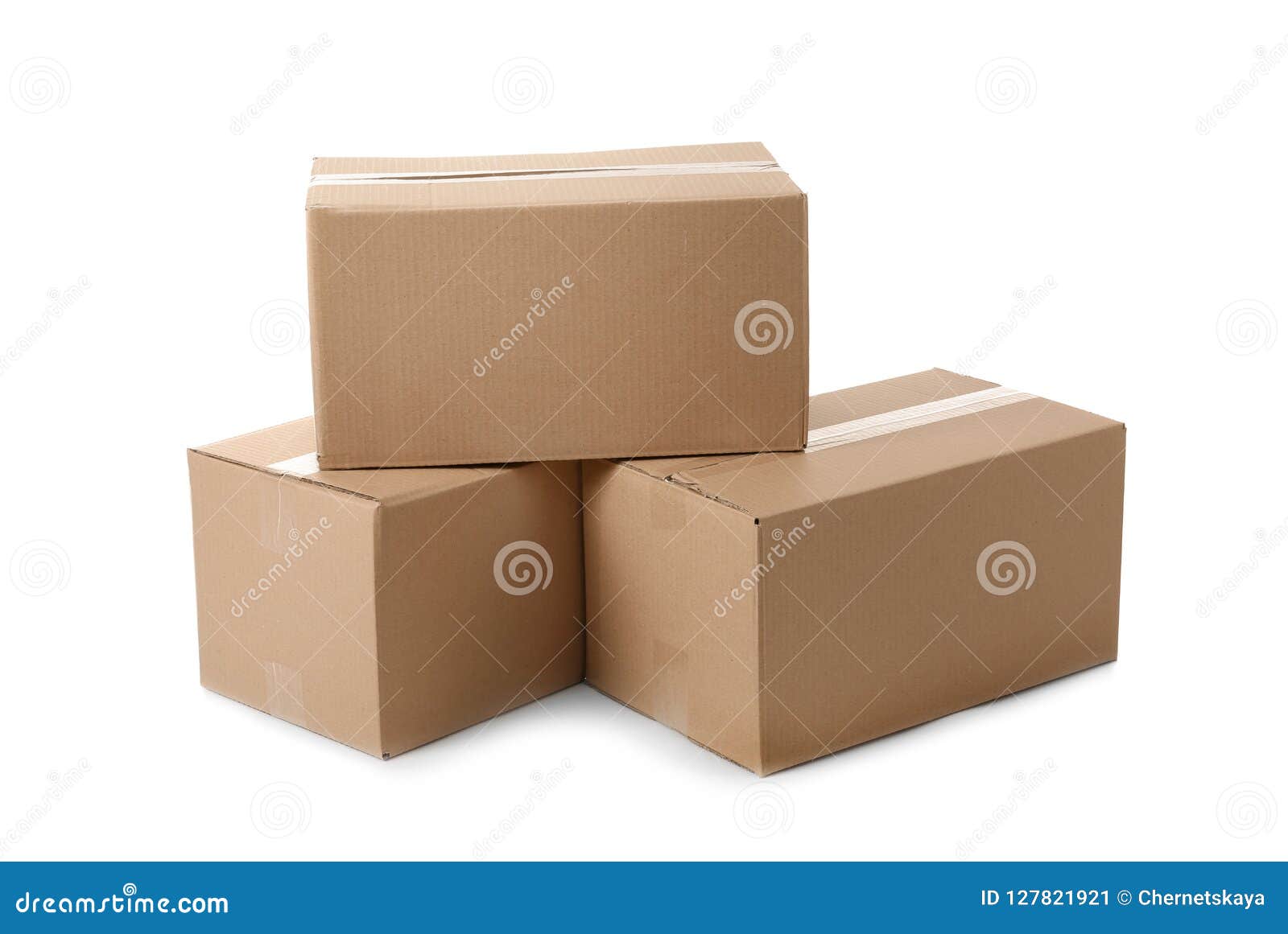 Cardboard Boxes on White Background Stock Image - Image of delivery ...