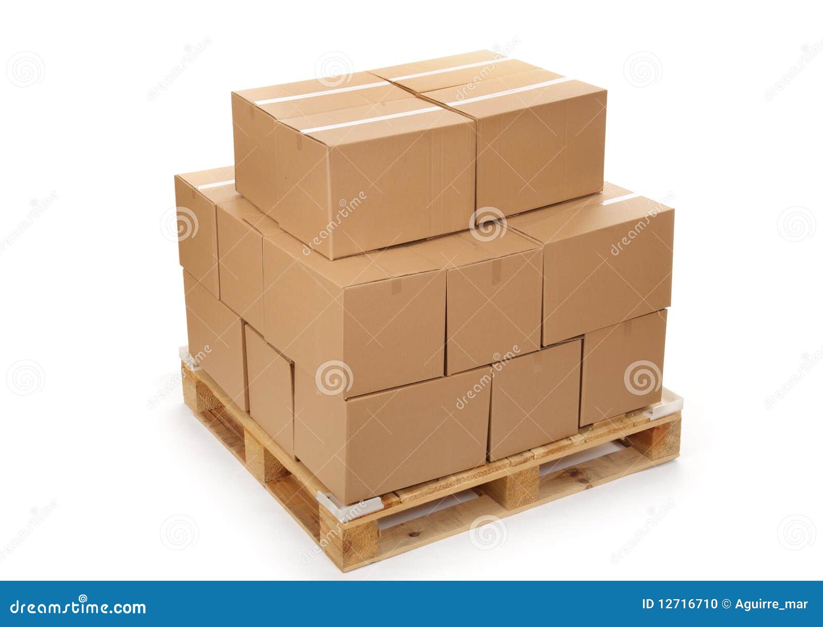 Cardboard Boxes on Wooden Palette Stock Photo - Image of object, pack ...