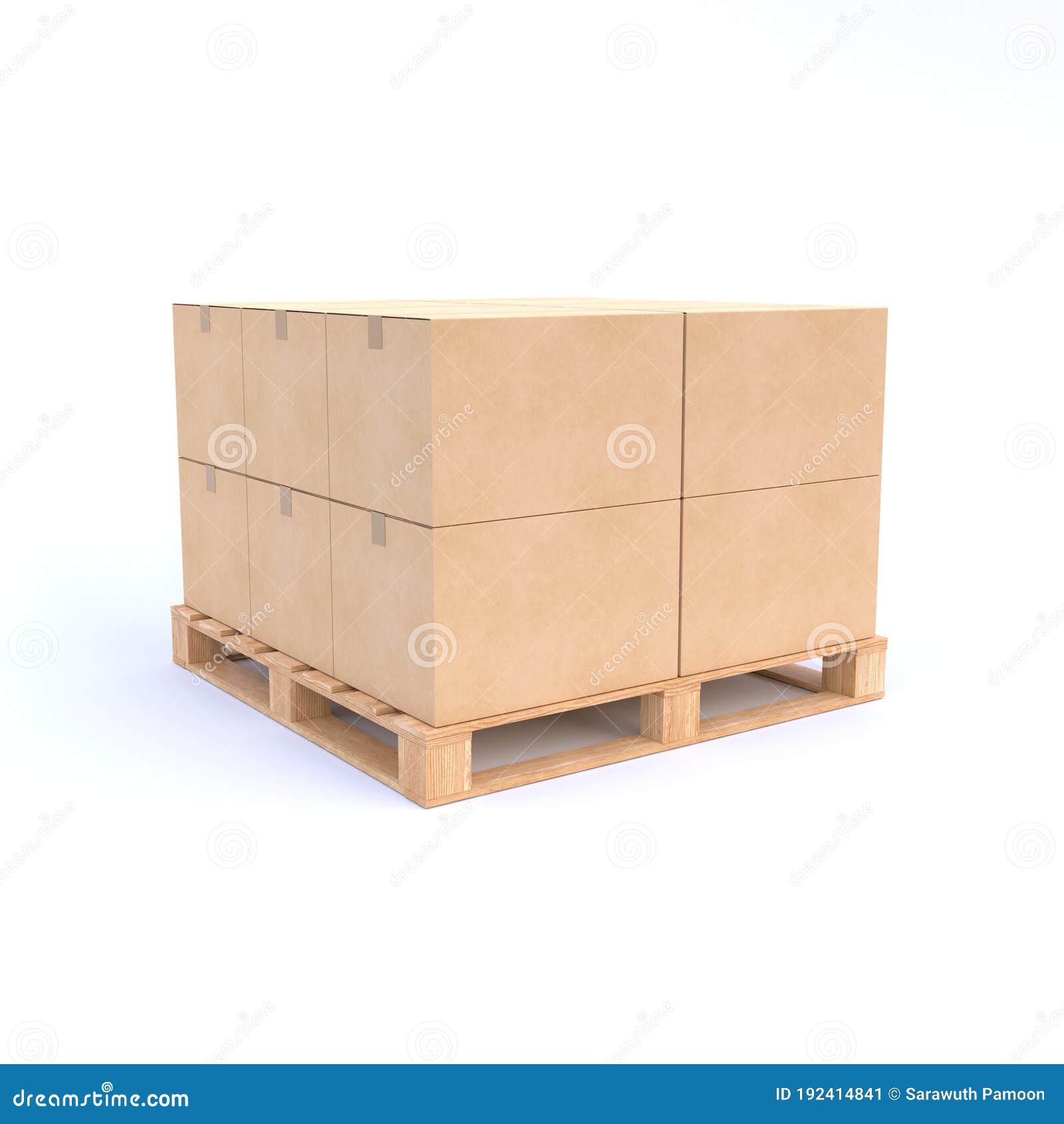 Cardboard Boxes on Wooden Palette Stock Illustration - Illustration of ...