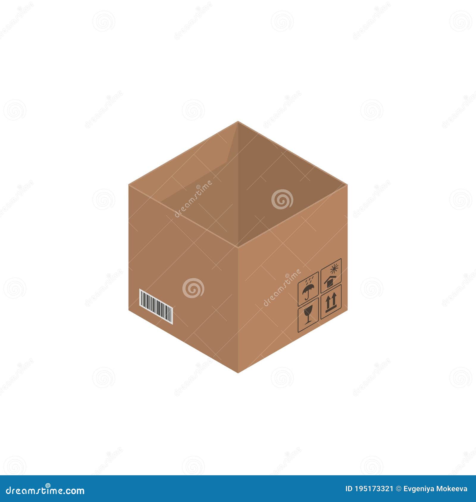 Cardboard Brown Box, Crate Box 3d, Isometric Box Stock Vector ...