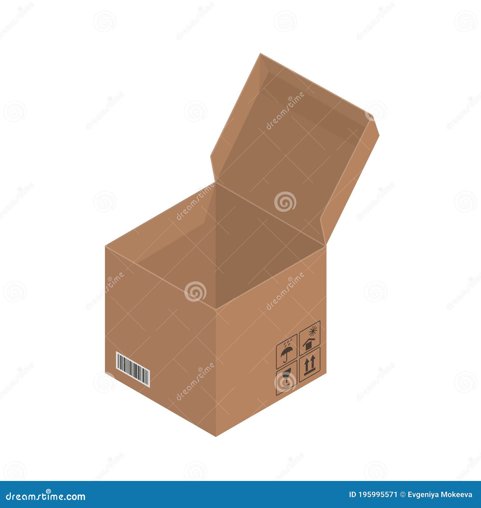 Cardboard Brown Box, Crate Box 3d, Isometric Box Stock Vector ...