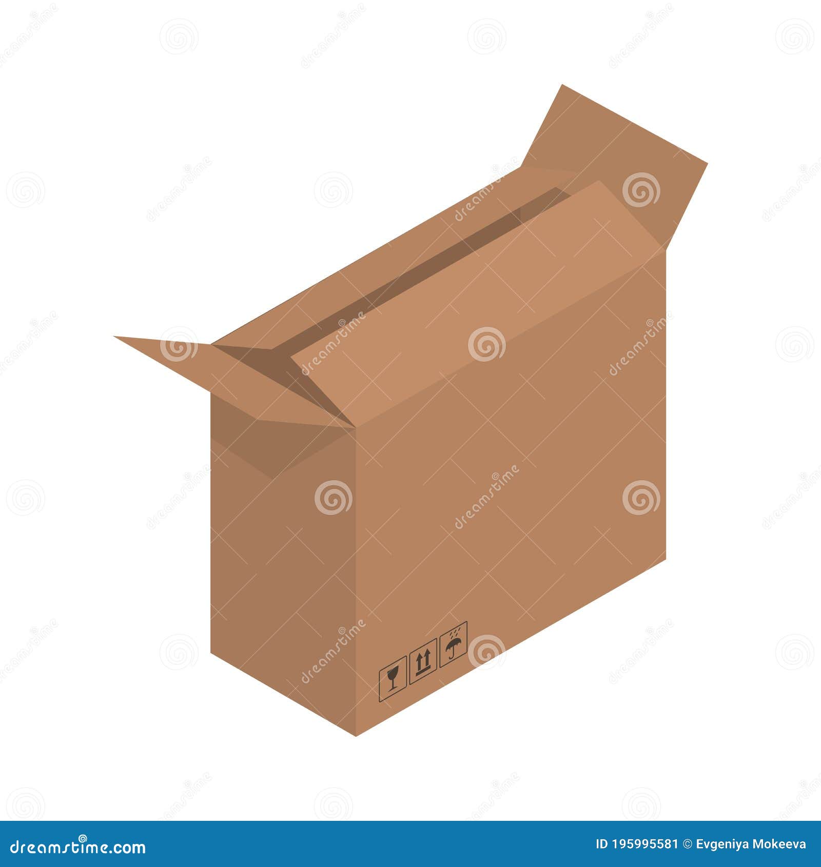 Cardboard Brown Box, Crate Box 3d, Isometric Box Stock Vector ...