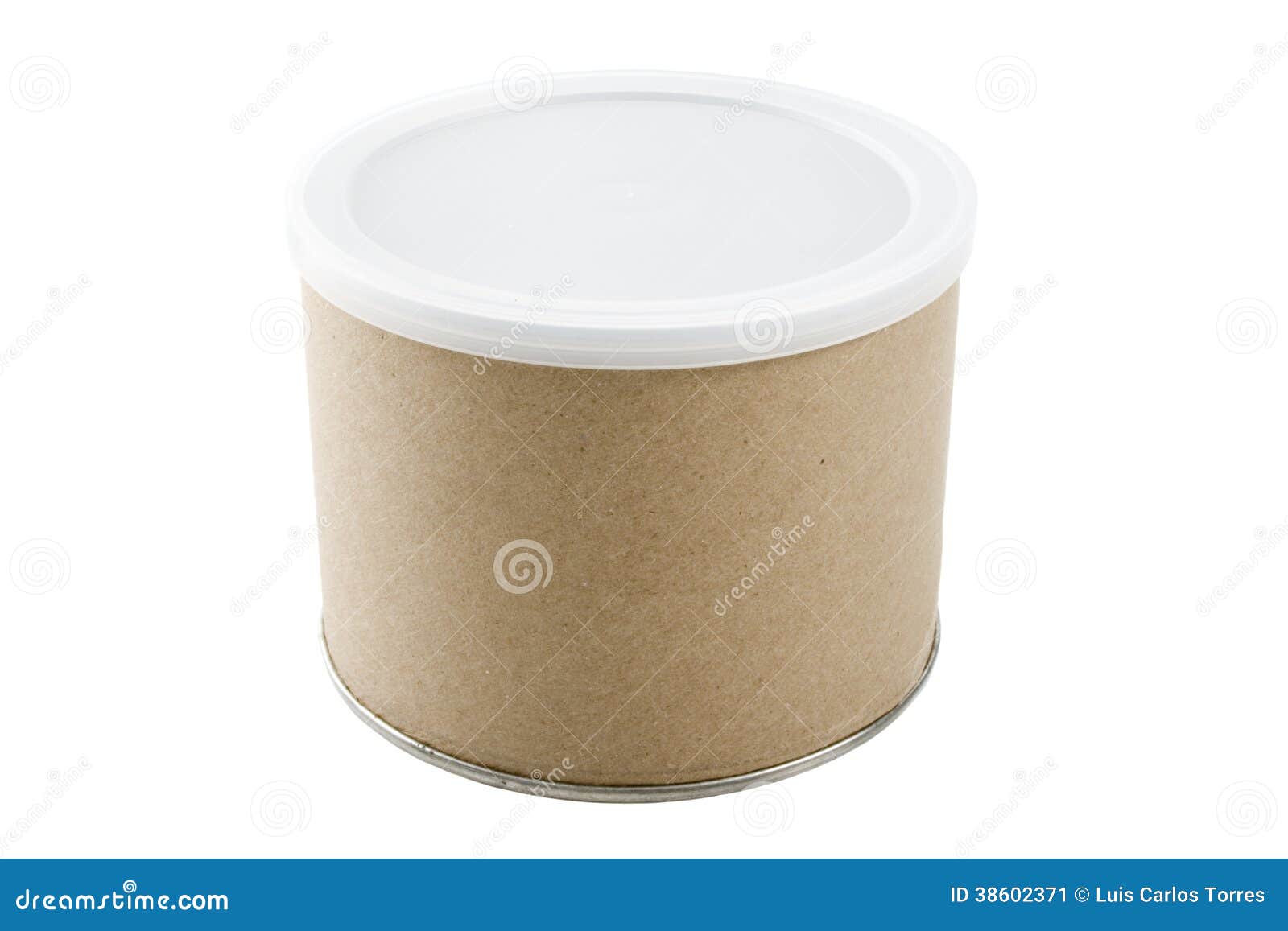 Cardboard Can and Plastic Cover Stock Image - Image of cover, isolated ...