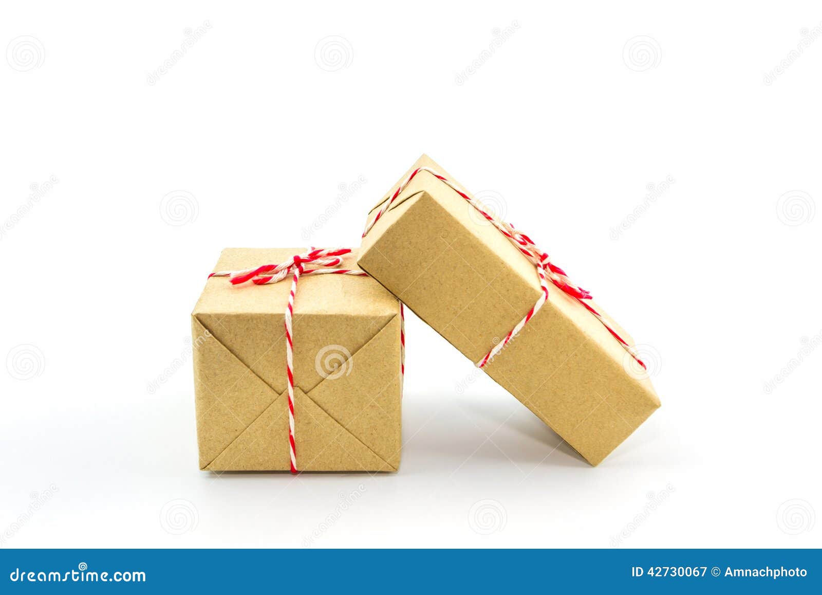 Cardboard Carton Wrapped with Brown Paper. Stock Image - Image of ...