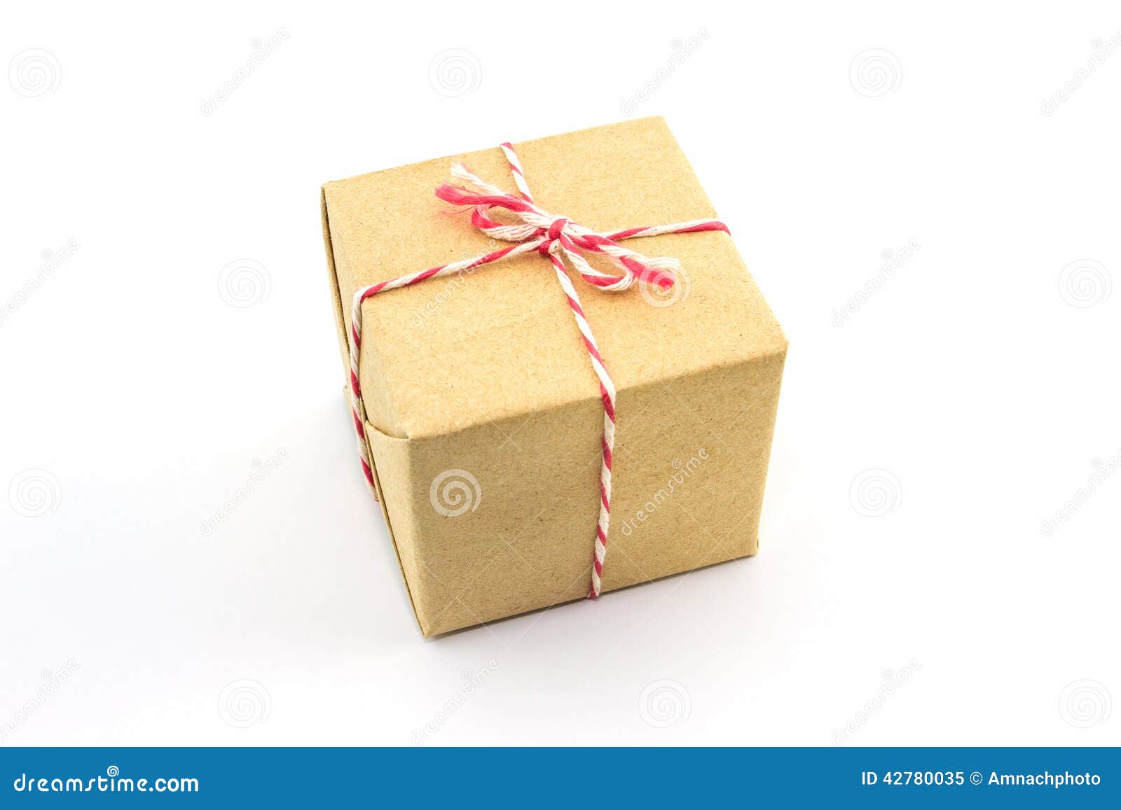 Cardboard Carton Wrapped with Brown Paper, Tied with String. Stock ...