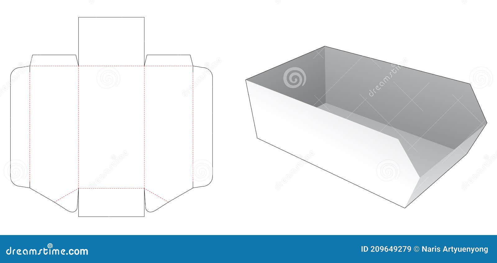 Cardboard Chamfered Tray Die Cut Template Vector Illustration ...