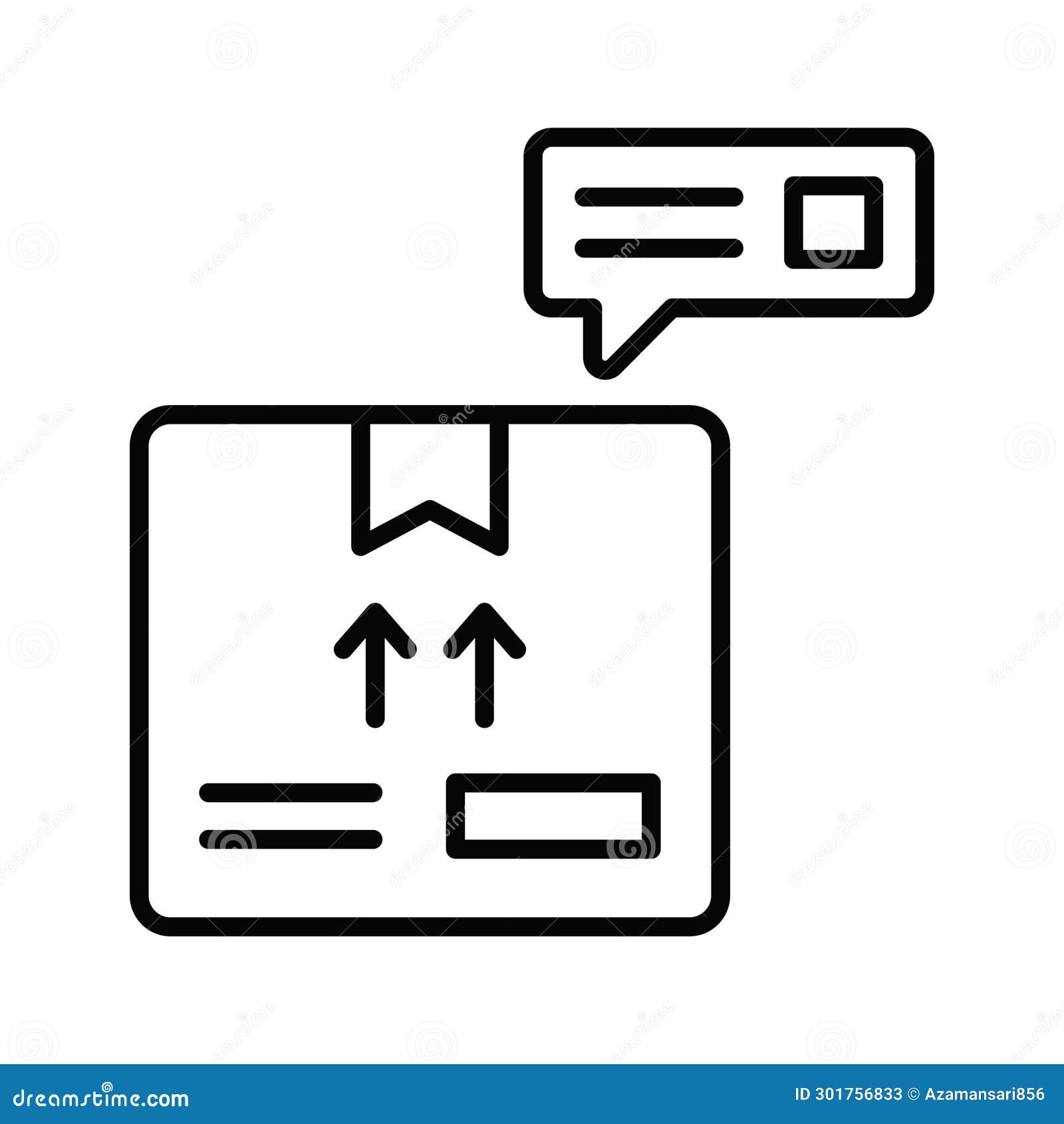 Cardboard with Chat Bubble Concept Icon of Order Fulfillment, Package ...
