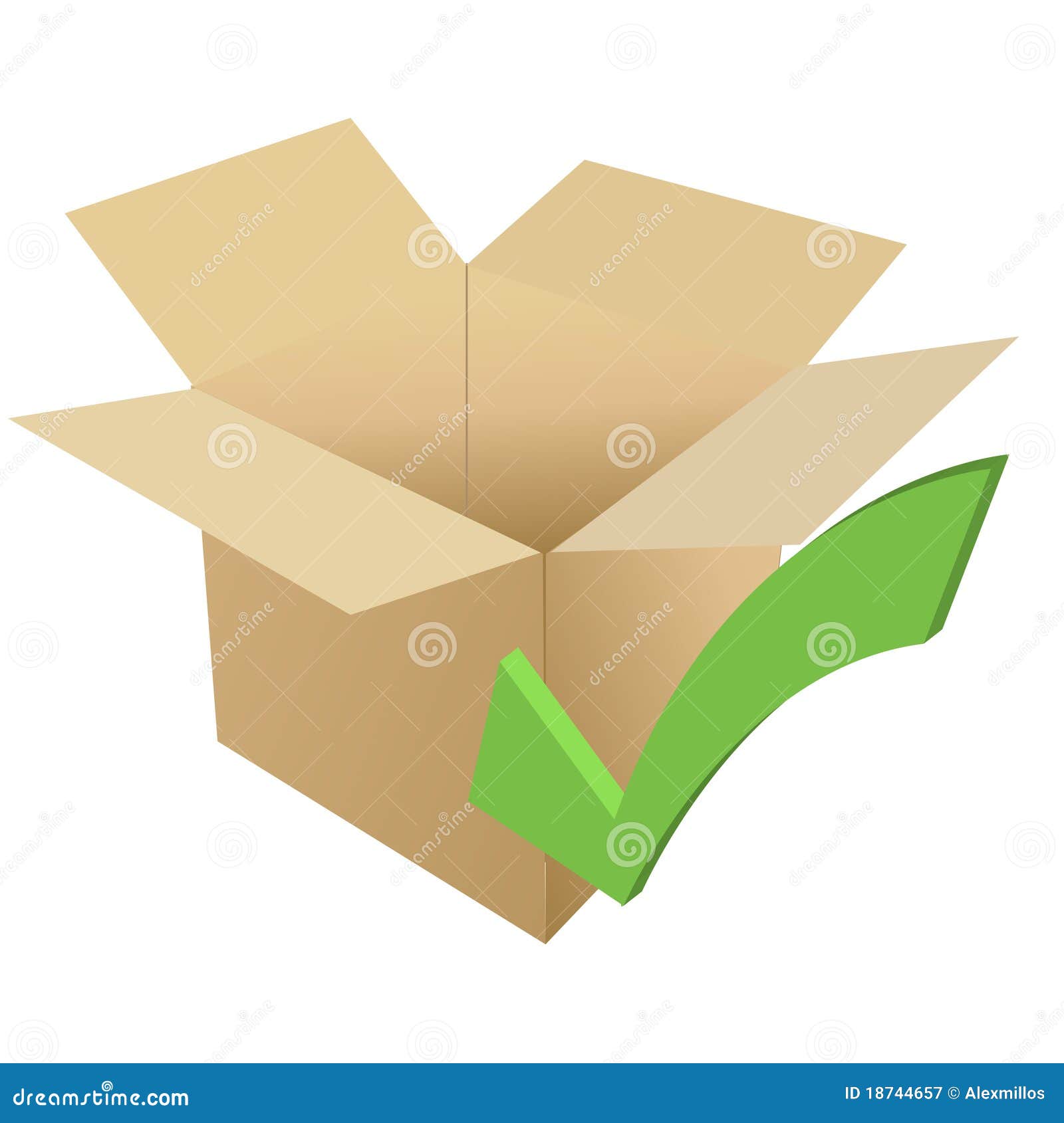 Cardboard Box With Check Mark Icon Vector Logo Outline | CartoonDealer ...