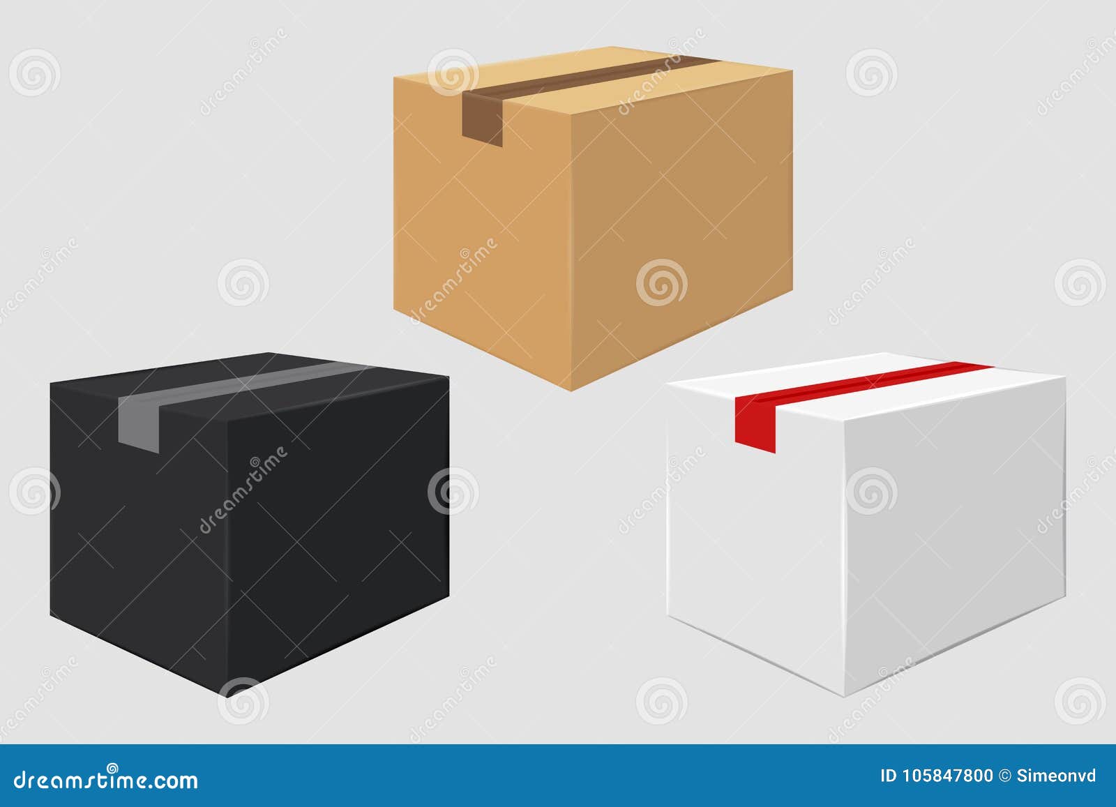 Cardboard Close Box. Side View Stock Vector - Illustration of realistic ...