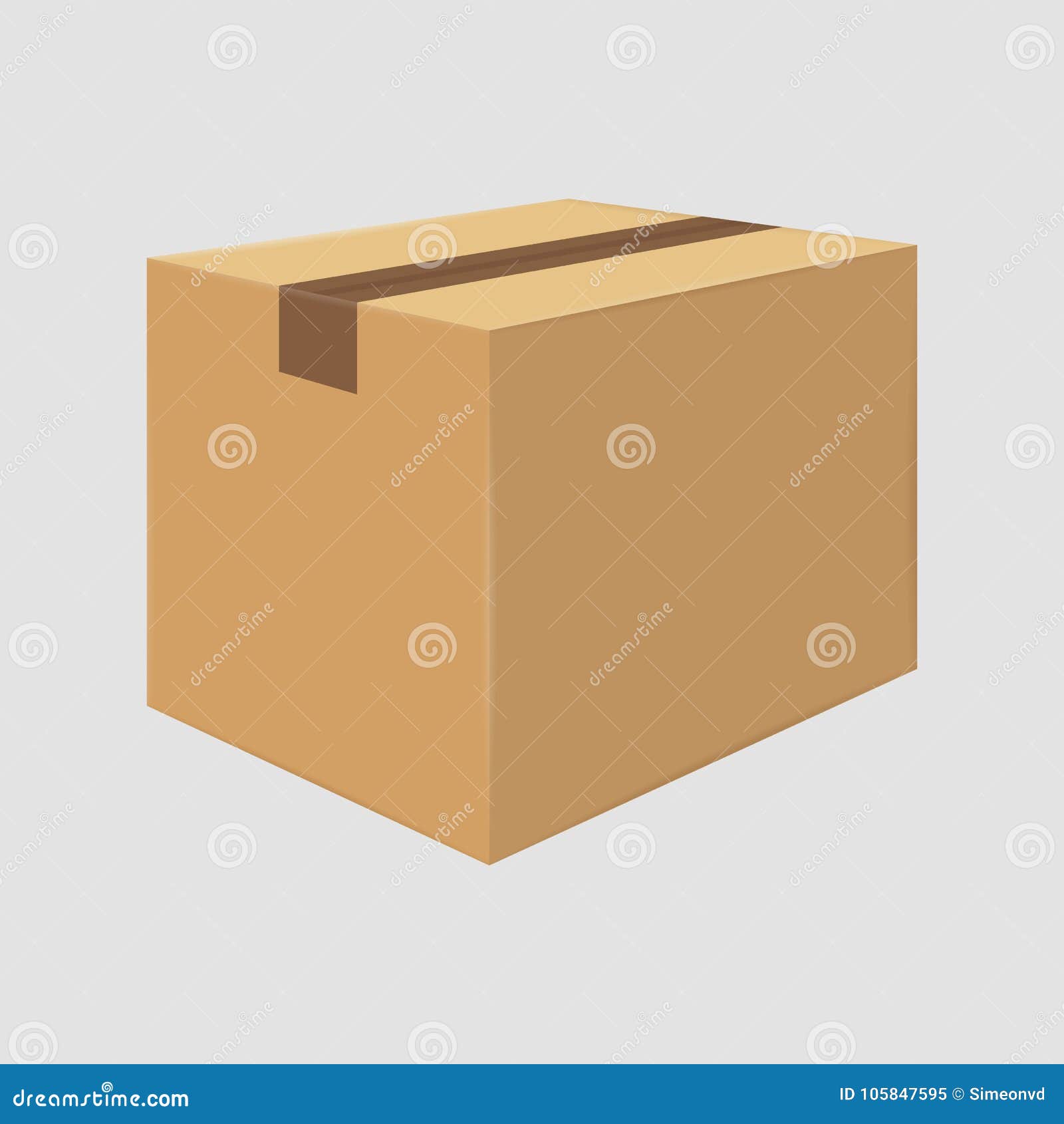 Cardboard Close Box. Side View Stock Vector - Illustration of detailed ...