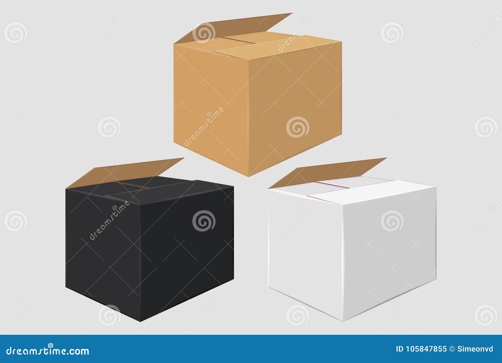 Cardboard Close Box. Side View Stock Vector - Illustration of brown ...