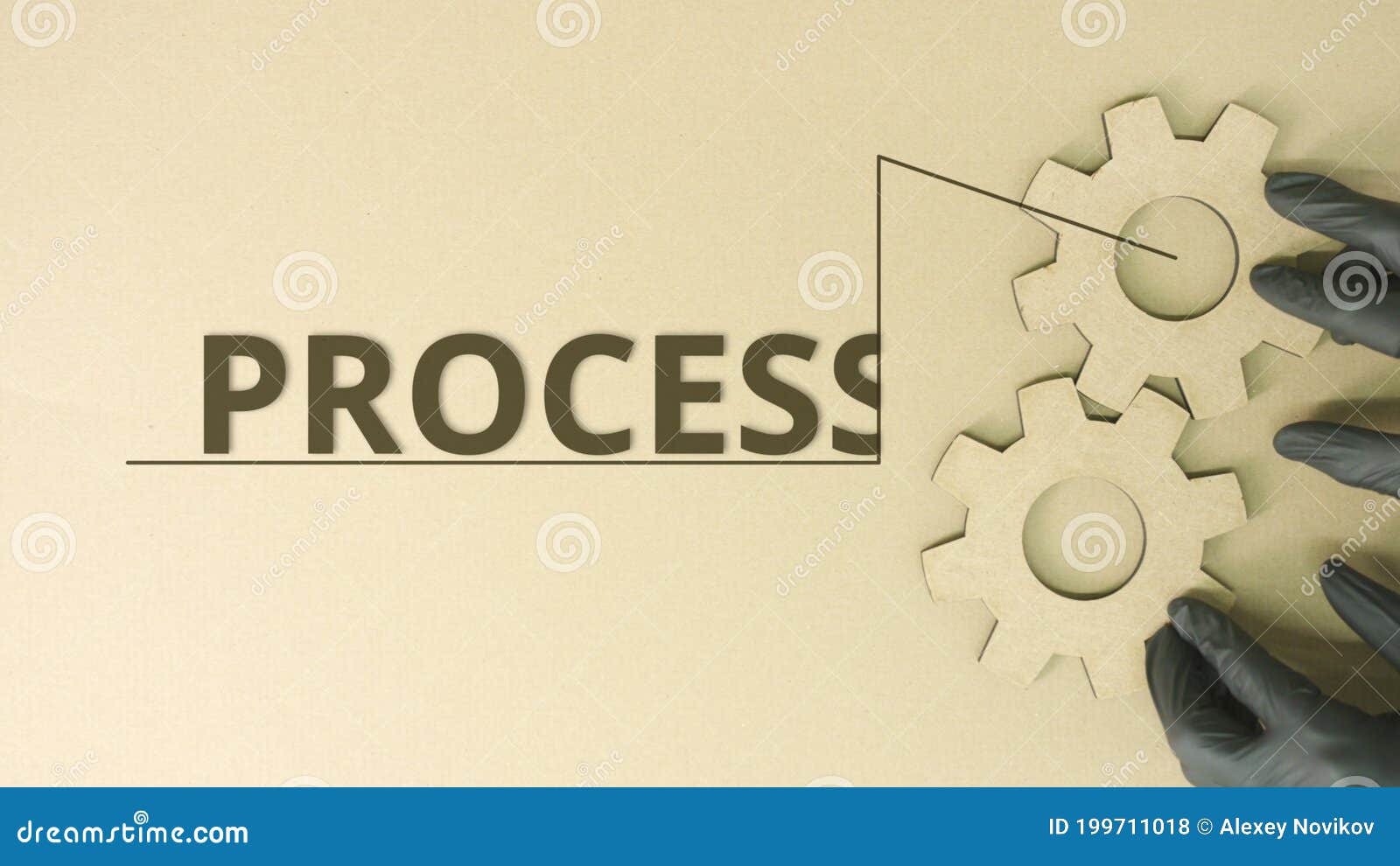 Cardboard Cogwheels and Process Text Stock Photo - Image of desk ...