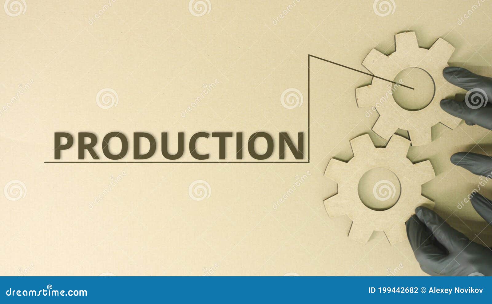 Production Text and Recycled Cardboard Cogwheels Stock Photo - Image of ...