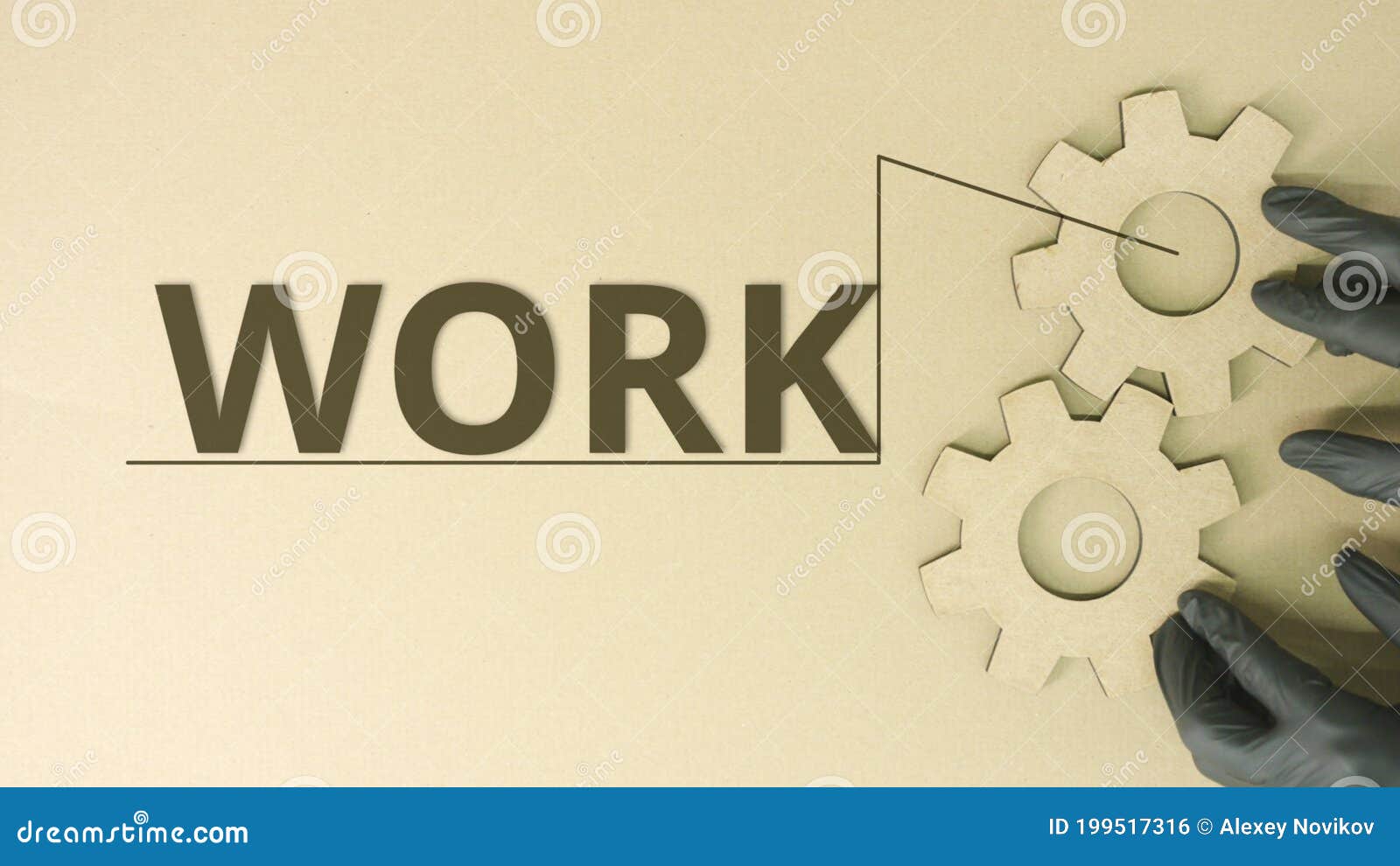 Work Text at Cogwheels Made from Recycled Cardboard Stock Photo - Image ...