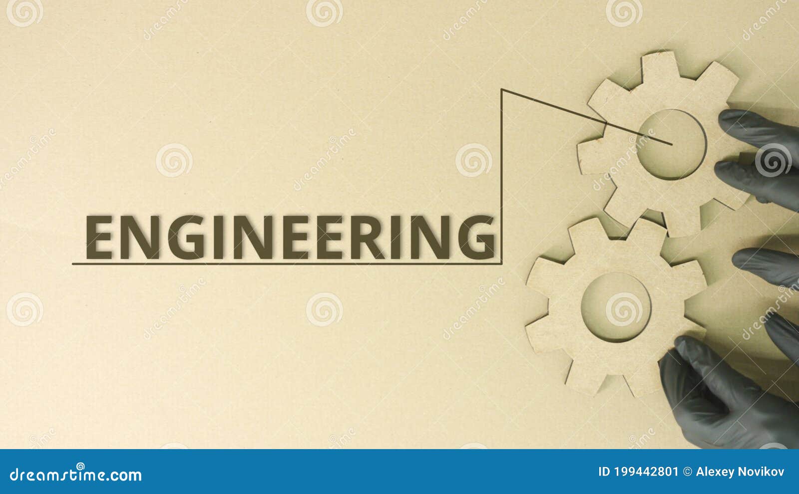Cardboard Cogwheels and Engineering Word Stock Image - Image of motion ...