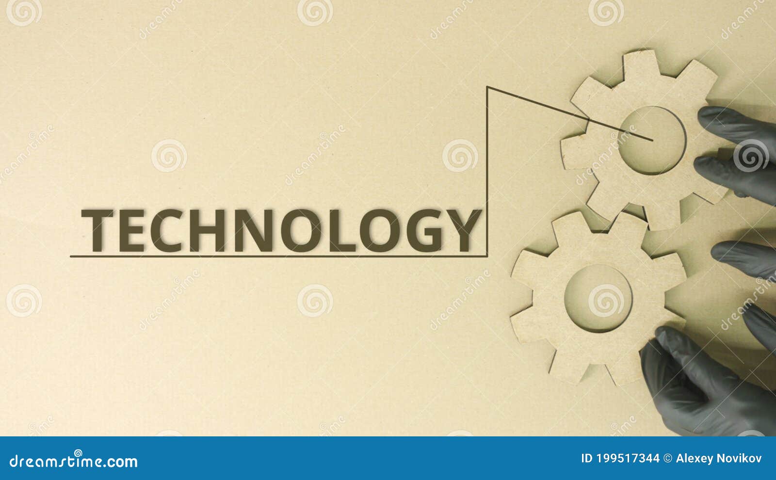 Cardboard Cogwheels and Technology Text Stock Photo - Image of recycled ...