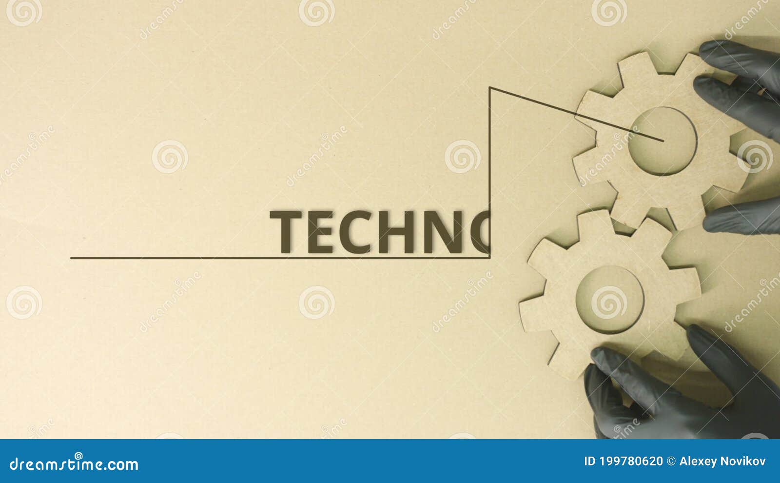 Cardboard Cogwheels and Technology Text Stock Footage - Video of hands ...