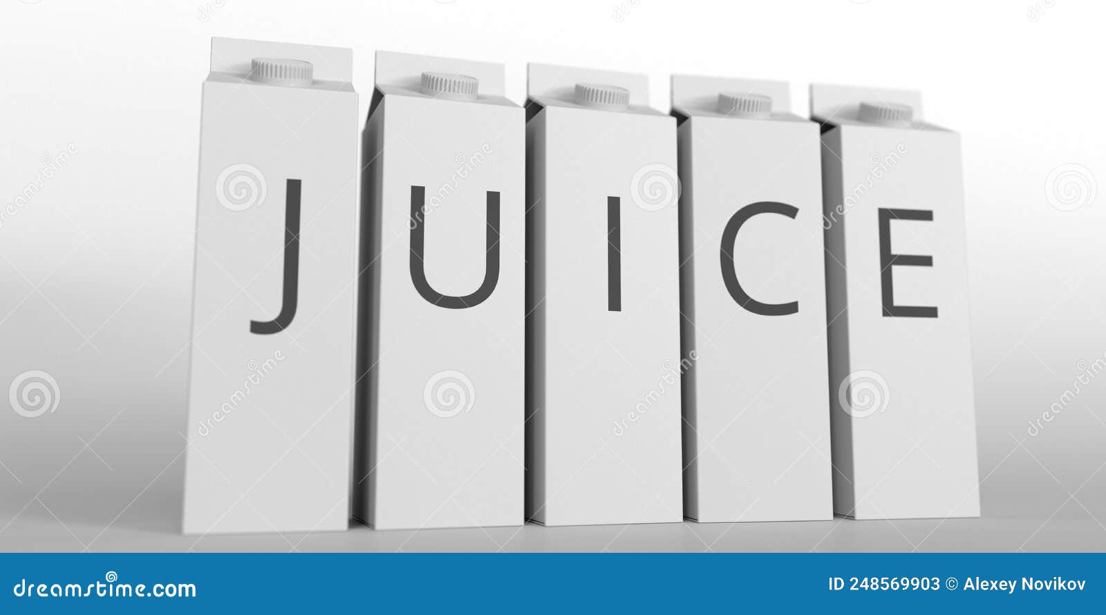 Paper Boxes with JUICE Text. 3D Rendering Stock Illustration ...