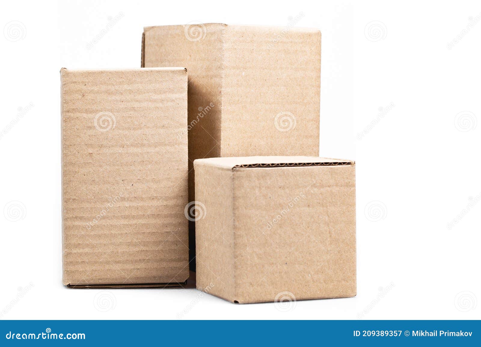 Cardboard Different Boxes Isolated on Stock Image - Image of product ...