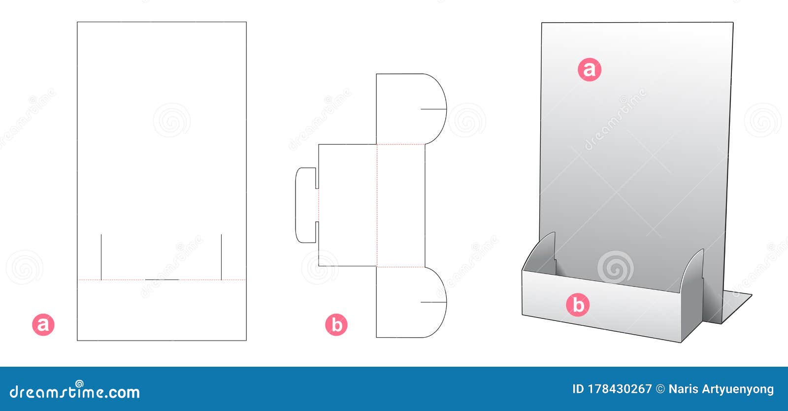 Cardboard Display Stand Die Cut Template Stock Vector - Illustration of ...