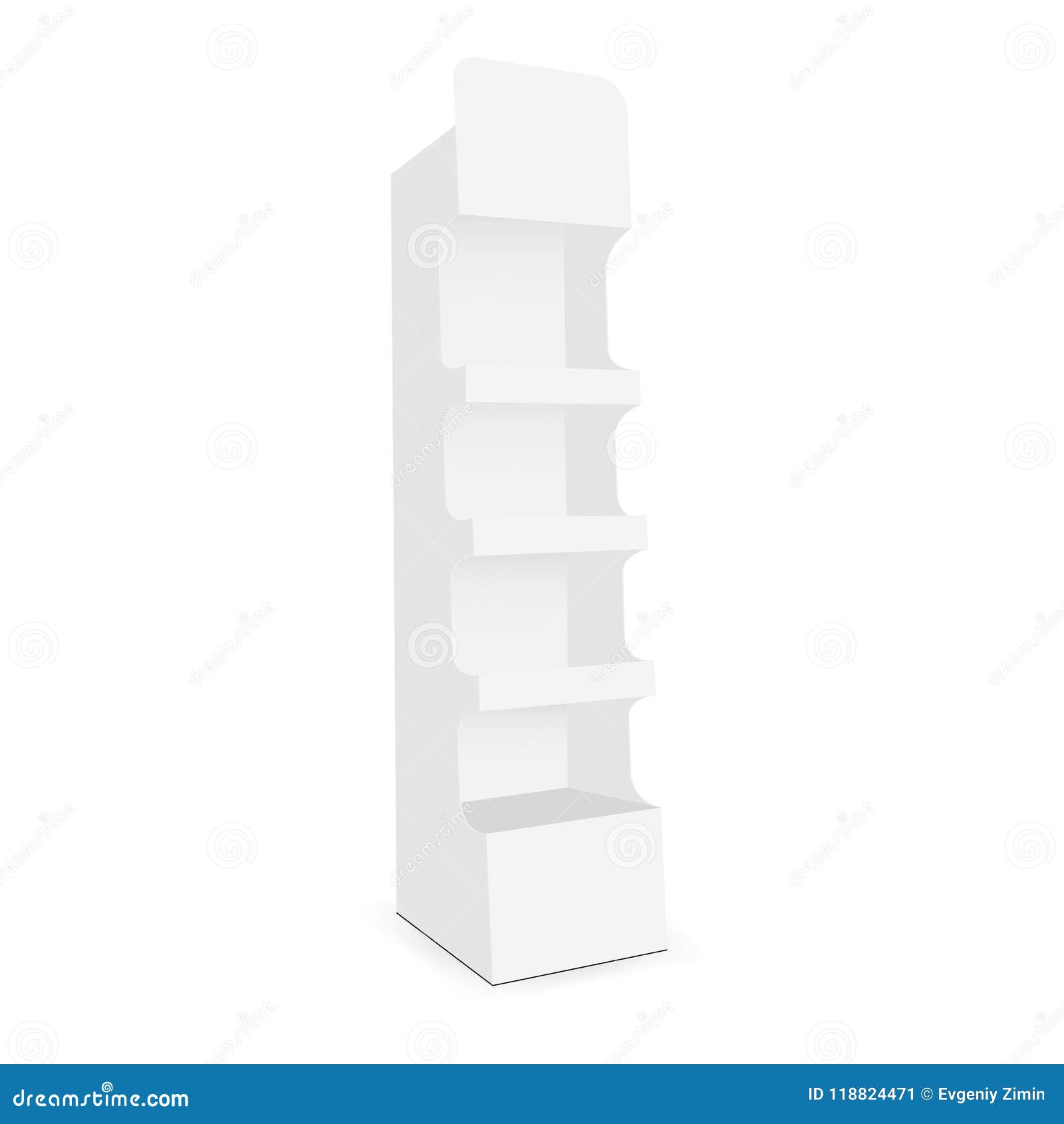 Cardboard Display Stand with 4 Shelf Stock Vector - Illustration of ...