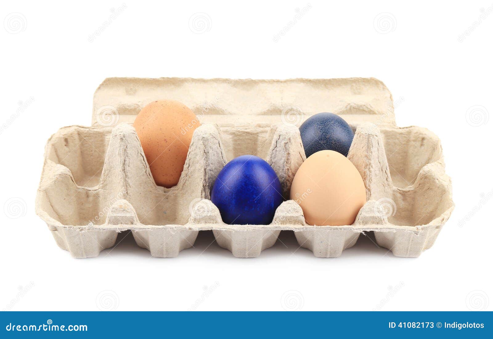 Cardboard Egg Box with Colored Easter Eggs. Stock Image - Image of ...