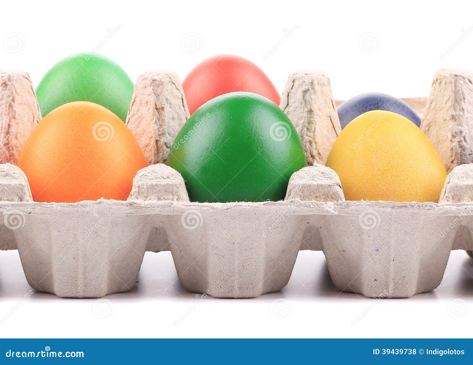 Cardboard Egg Box with Colorful Eggs. Stock Photo - Image of cardboard ...
