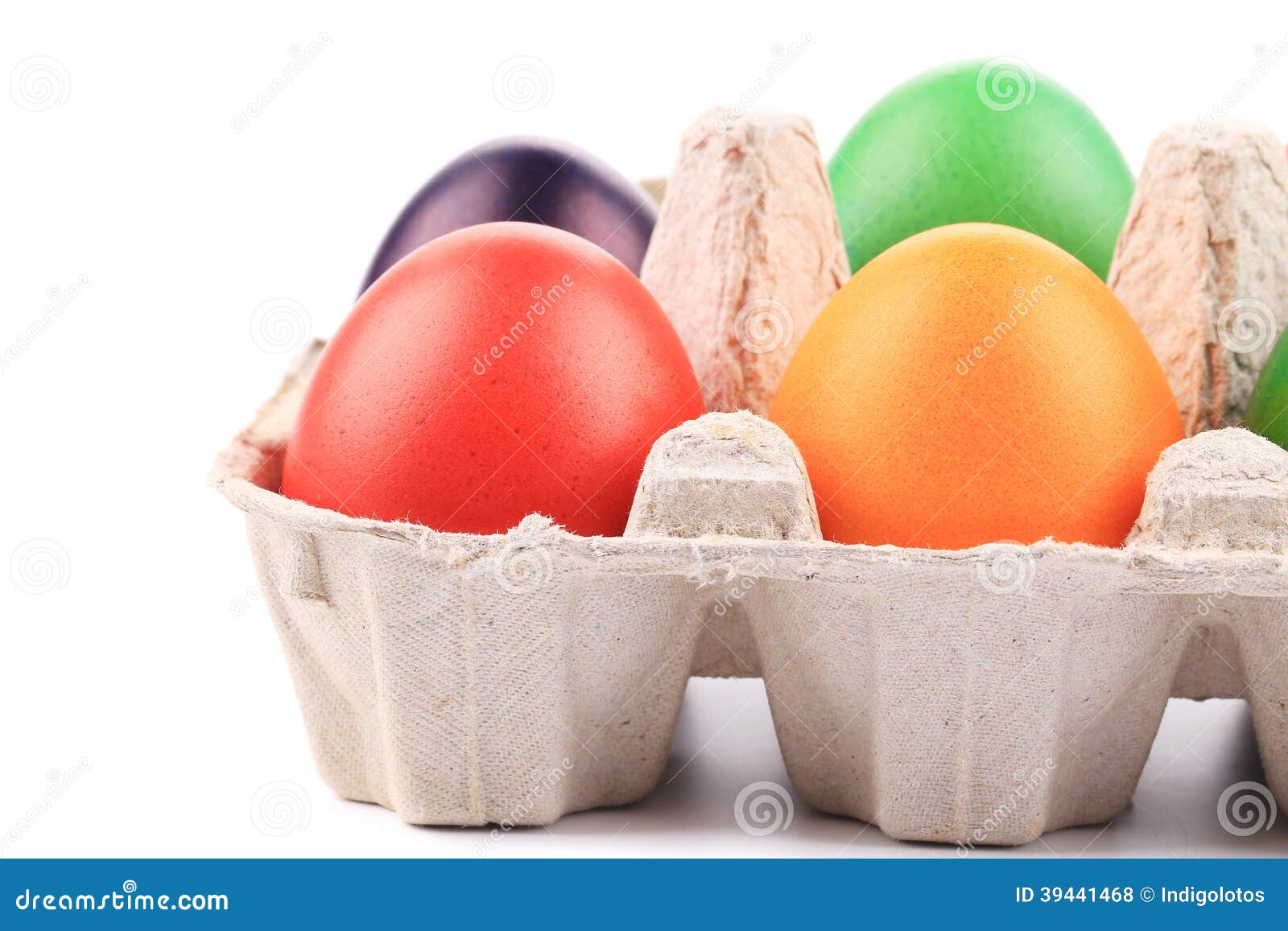 Cardboard Egg Box with Easter Colored Eggs Stock Photo - Image of meal ...