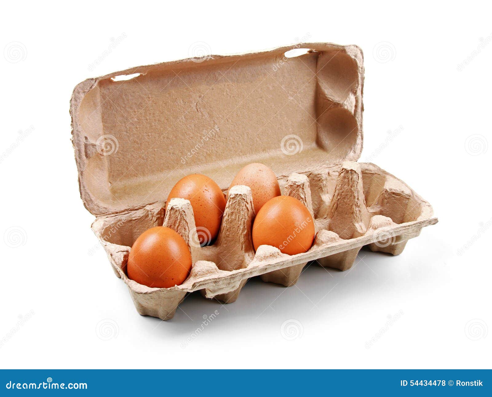 Cardboard Egg Box Isolated on White Stock Photo - Image of eggshell ...