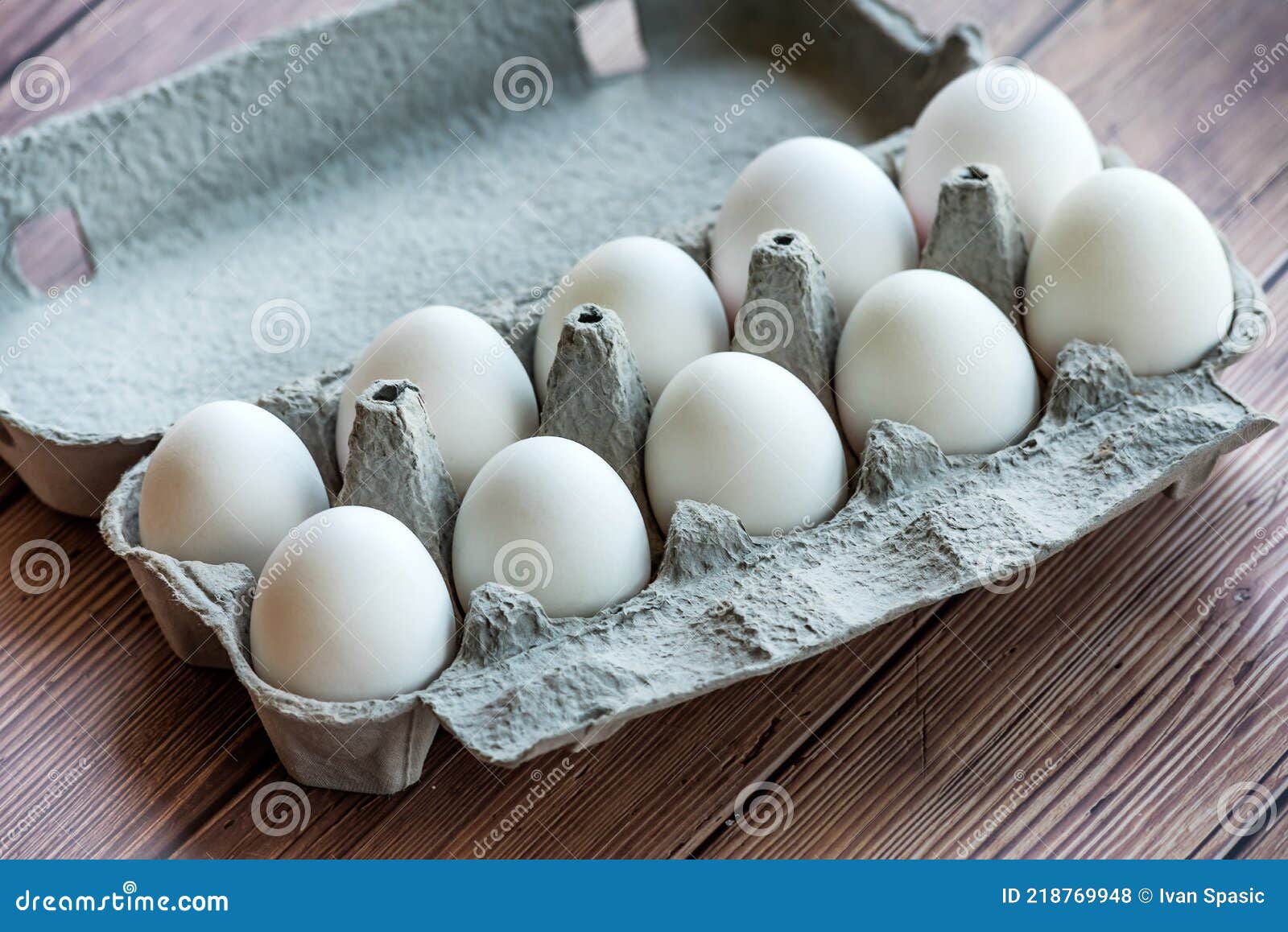 A Cardboard Egg Box with White Eggs Stock Photo - Image of pack, shell ...