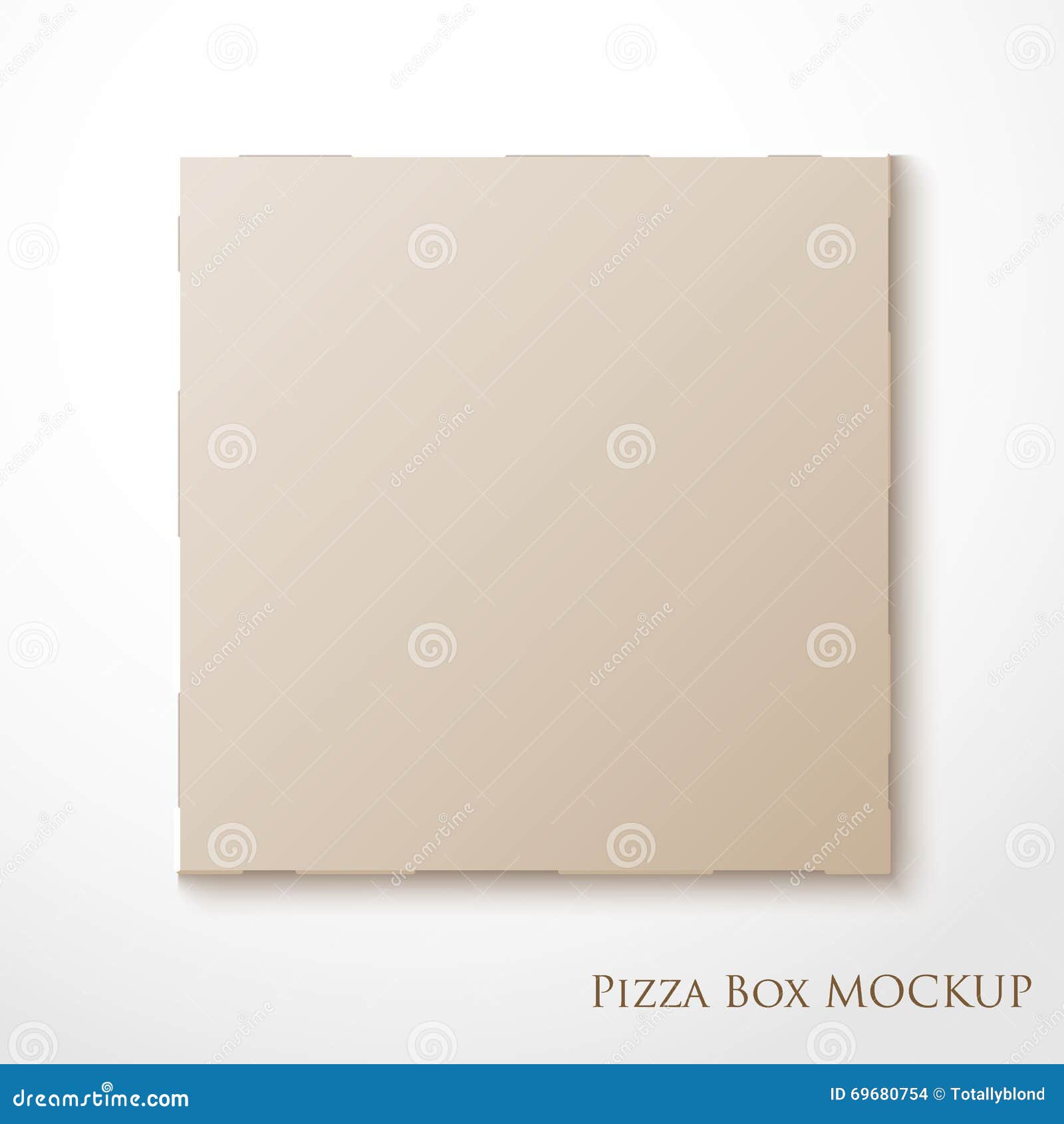 Cardboard Empty Pizza Box Mock Up Package Stock Vector - Illustration ...