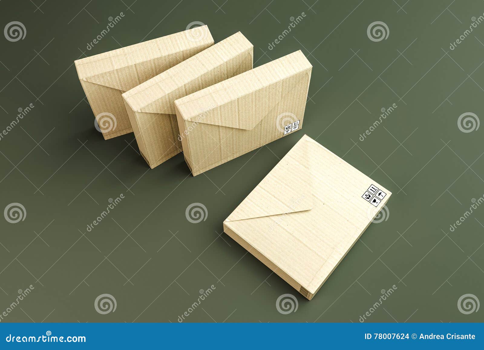 Cardboard envelopes stock illustration. Illustration of cardboard ...