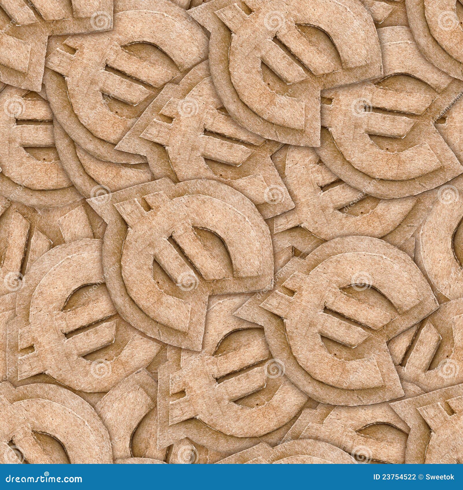 Cardboard Euro Sign Seamless Texture Stock Photo - Image of background ...
