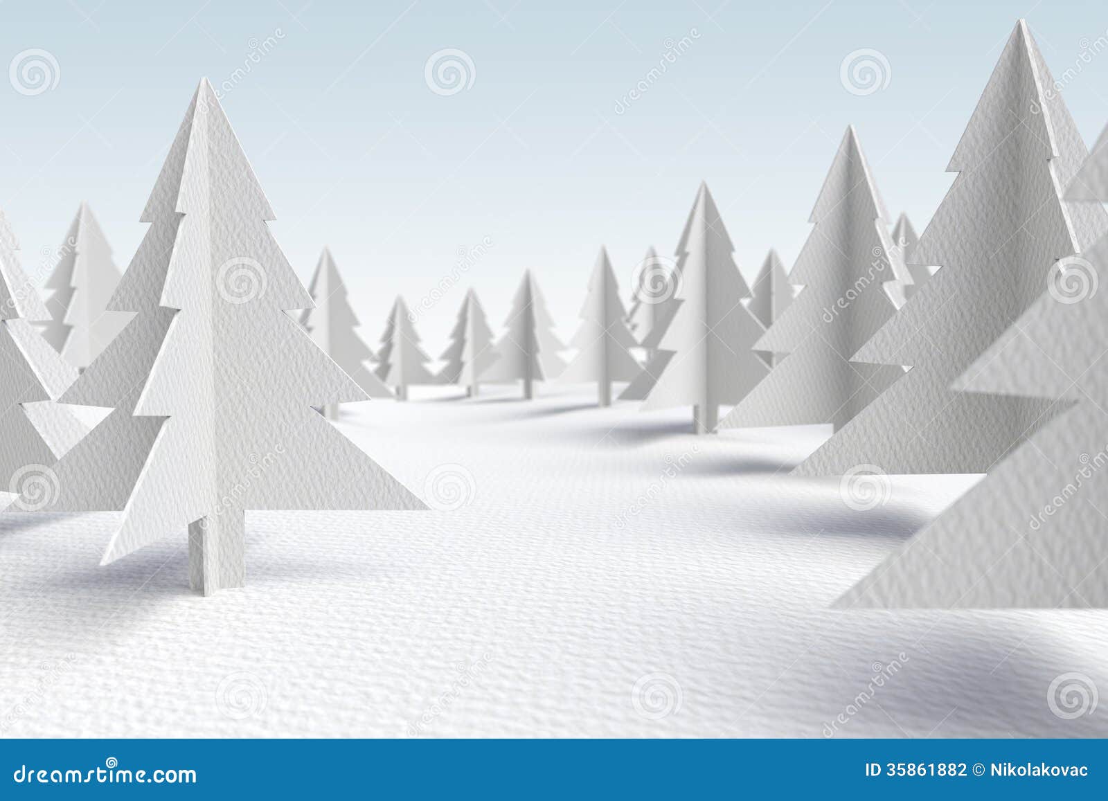 Cardboard evergreen forest stock illustration. Illustration of white ...