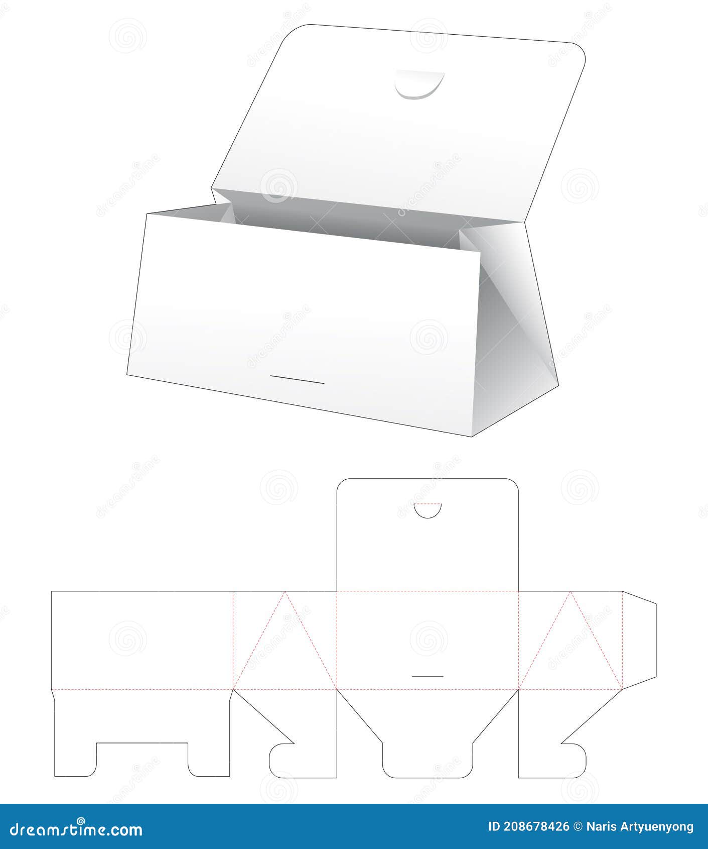 Cardboard Flip Triangular Purse Die Cut Template Stock Vector ...