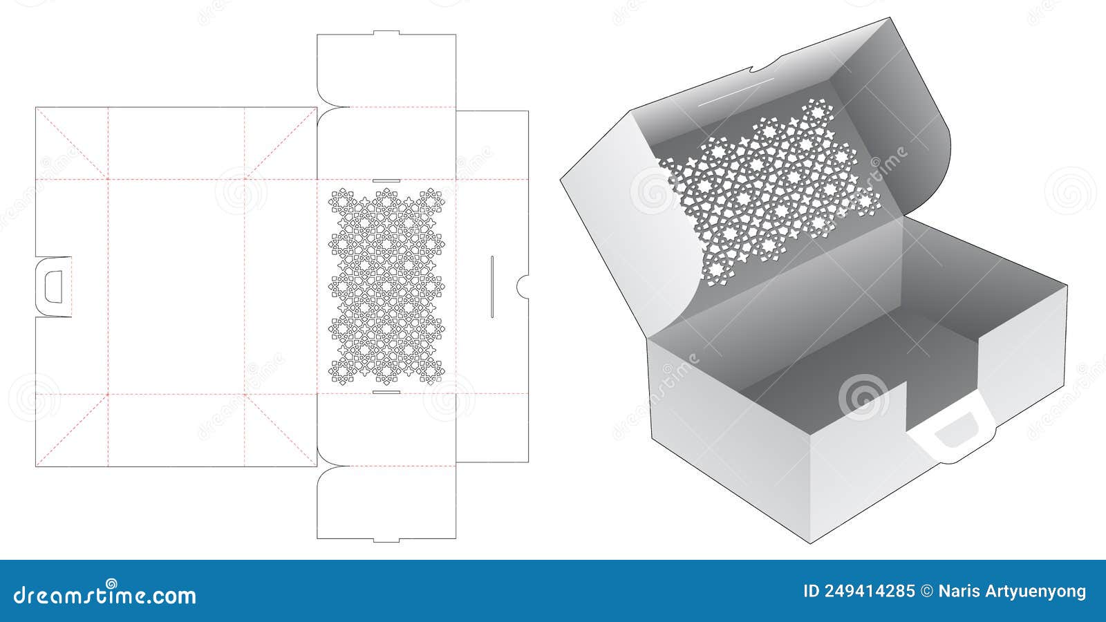 Cardboard Folding Rectangle White Blank Empty Cube Box Die Cut Template ...