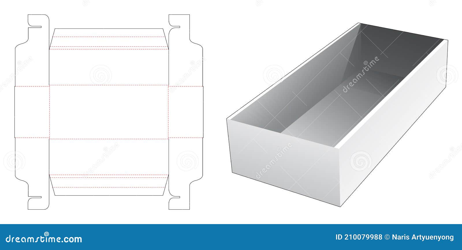 Cardboard Folding Rectangle White Blank Empty Cube Box Die Cut Template ...