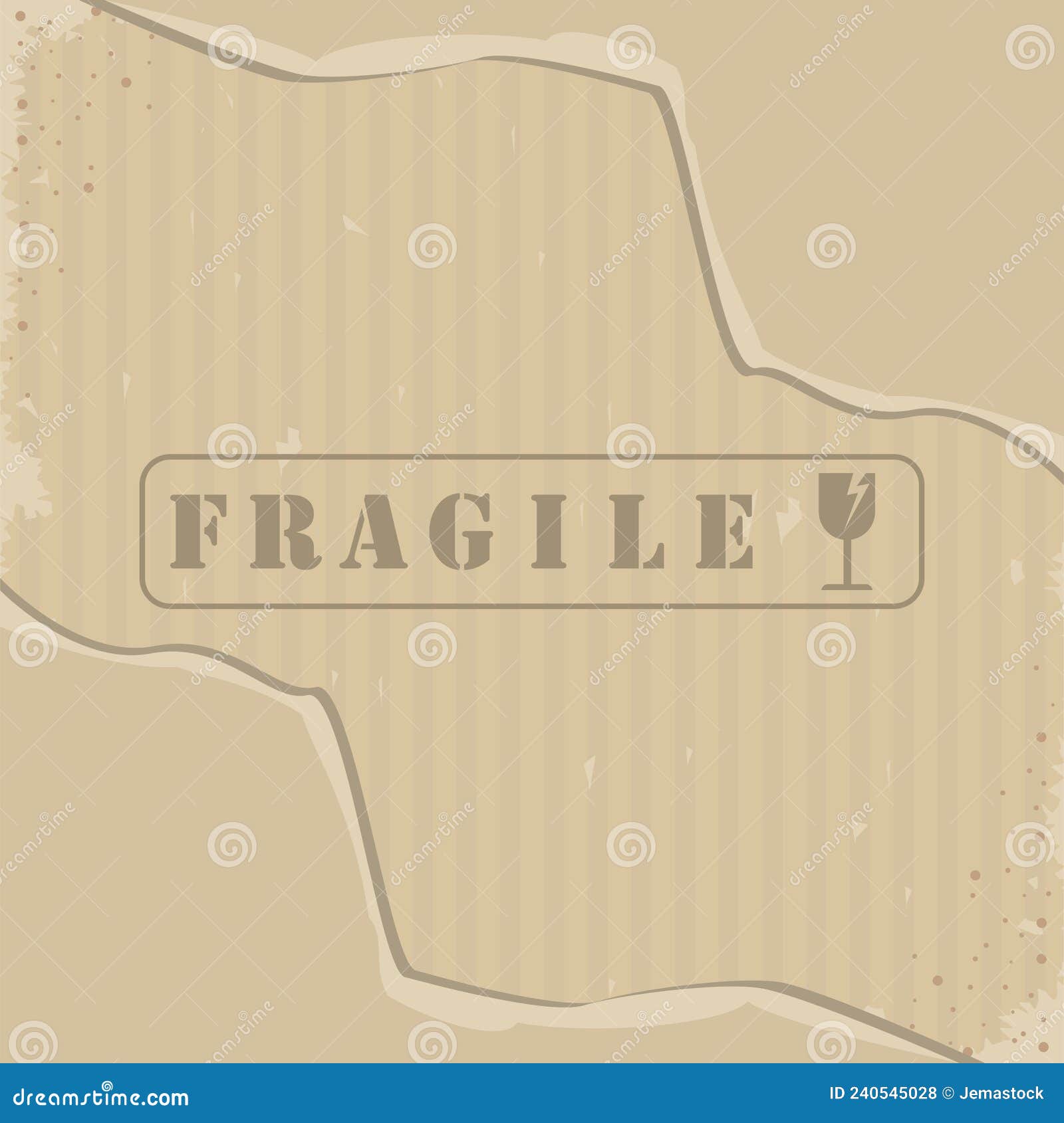 Cardboard with Fragile Seal Stock Vector - Illustration of informative ...