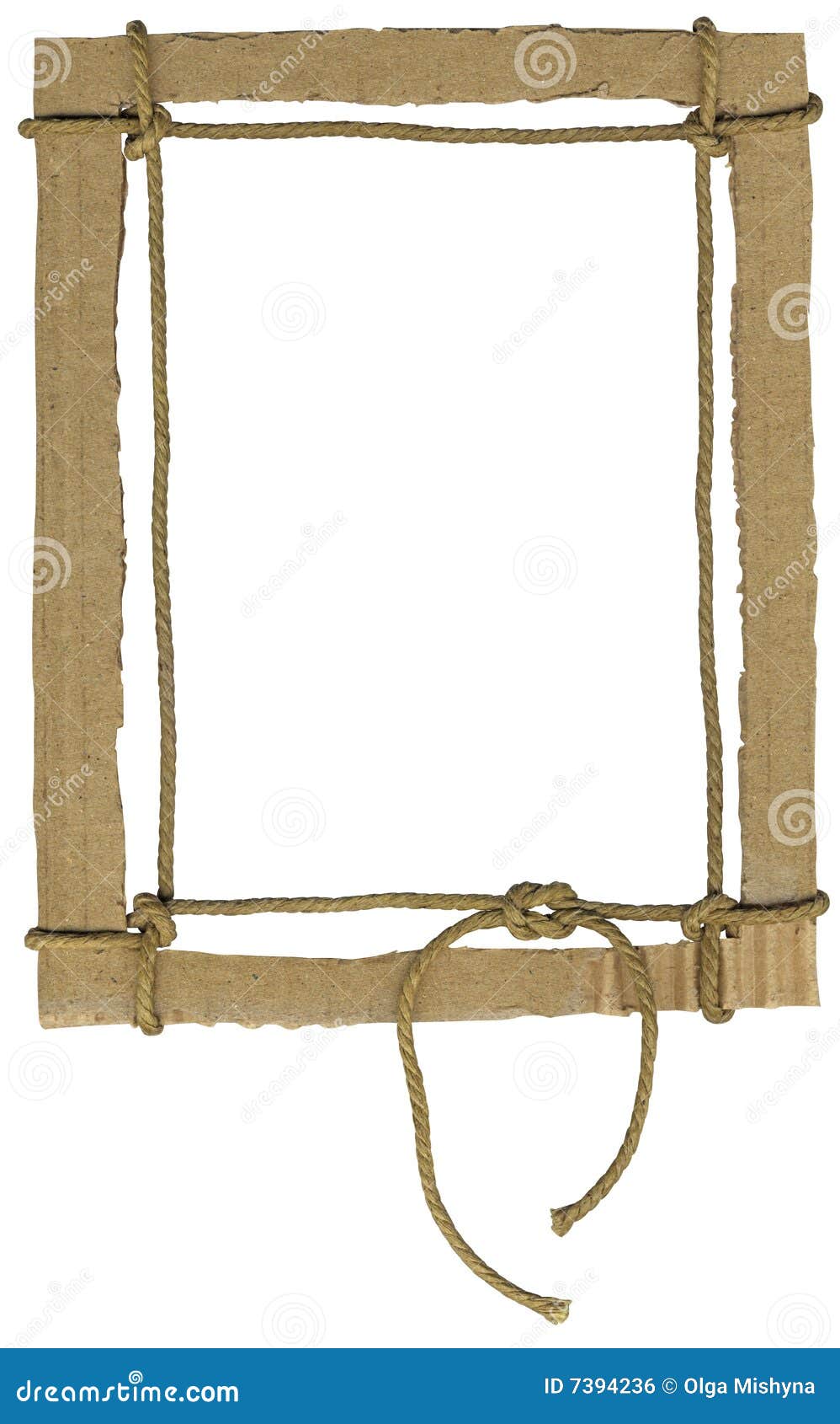 Cardboard Frame For Photos With A Rope Bow Royalty-Free Stock ...