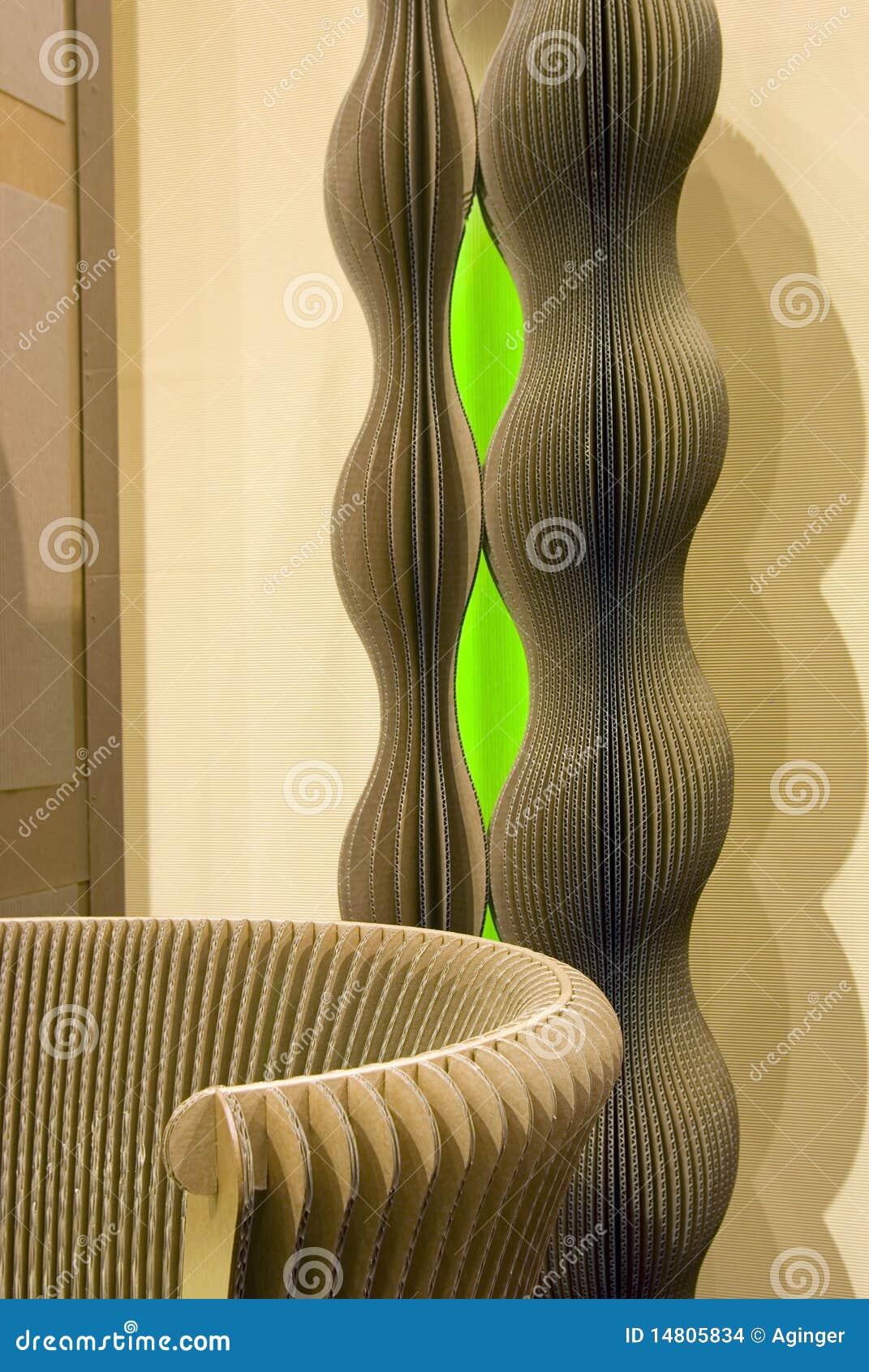 Cardboard Furniture. Pink Sofa And Pink Round Coffee Table Stock Image ...