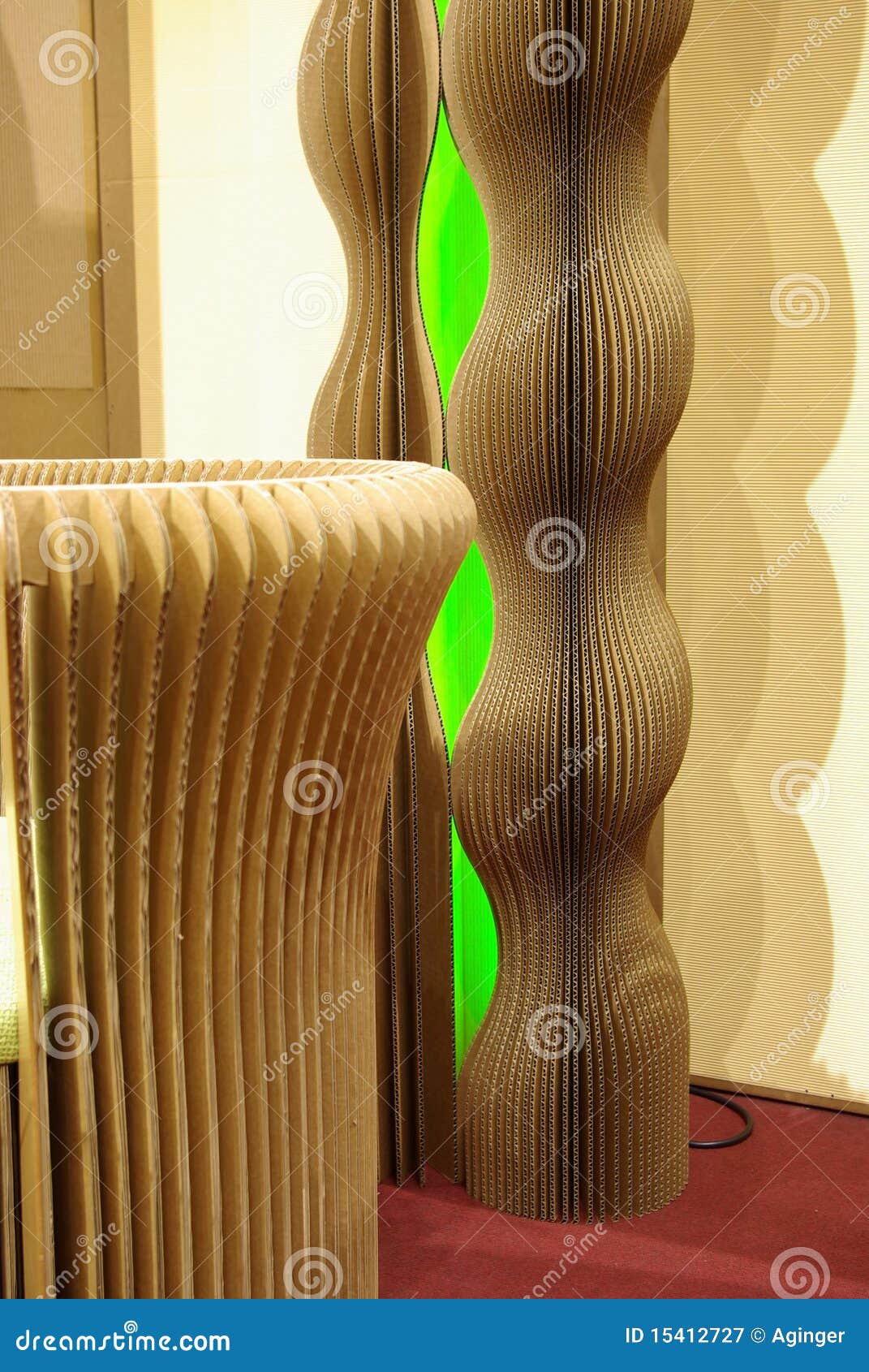 Cardboard Furniture. Pink Sofa And Pink Round Coffee Table Stock Image ...