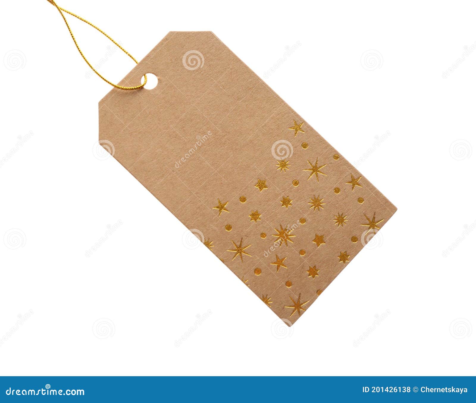 Cardboard Gift Tag with Space for Text Isolated on White Stock Photo ...