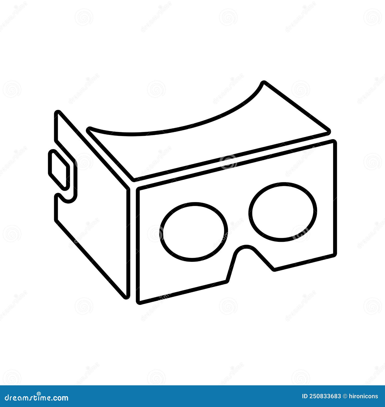 Cardboard, Google, Headset, Reality, Vr Line Icon. Outline Vector Stock ...