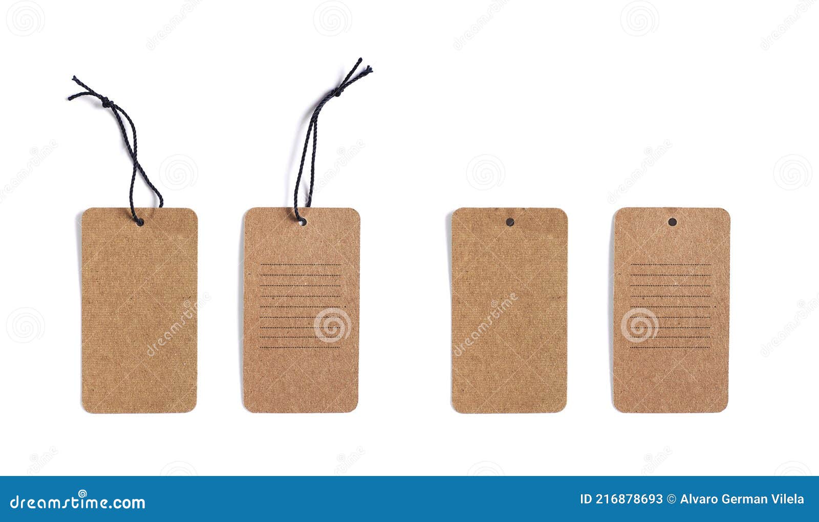 Cardboard hang tags stock image. Image of cord, mockup - 216878693