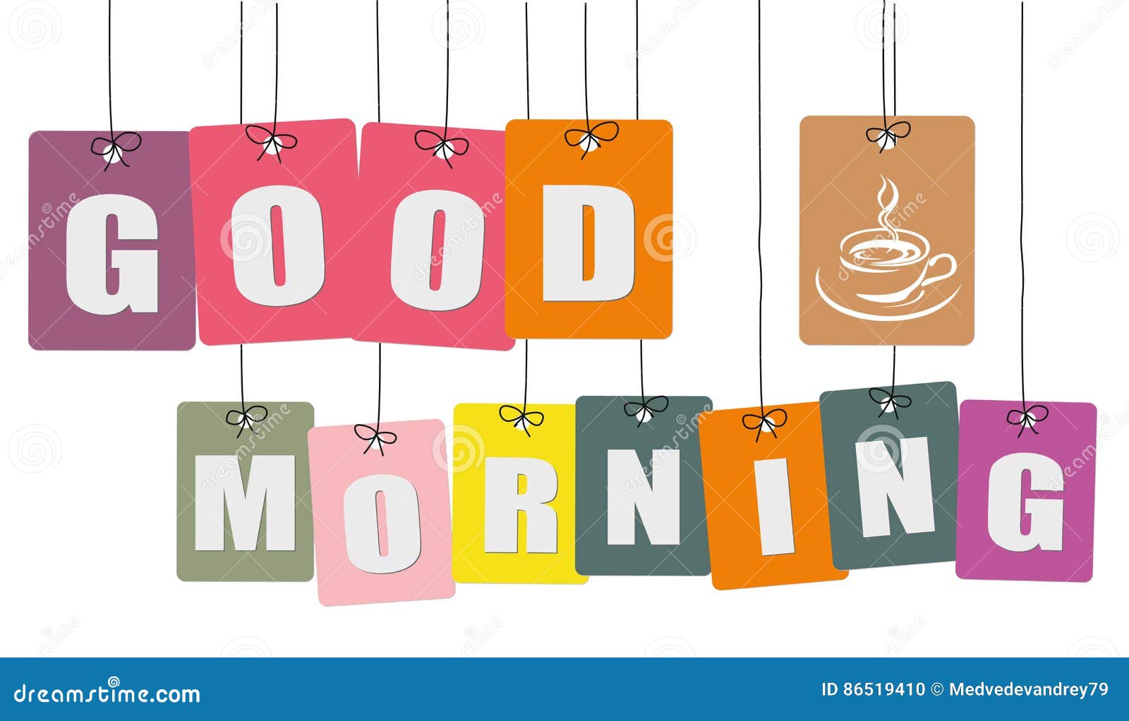 Cardboard Hanging - Colorful. Tags - Good Morning. Stock Vector ...