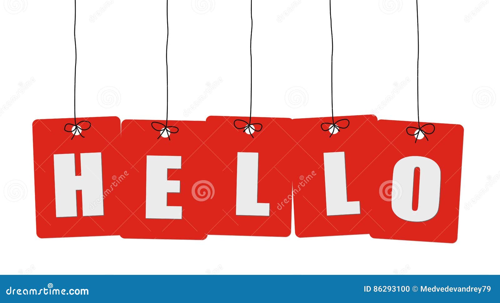 Cardboard Hanging - Colorful. Tags - Hello. Stock Vector - Illustration ...