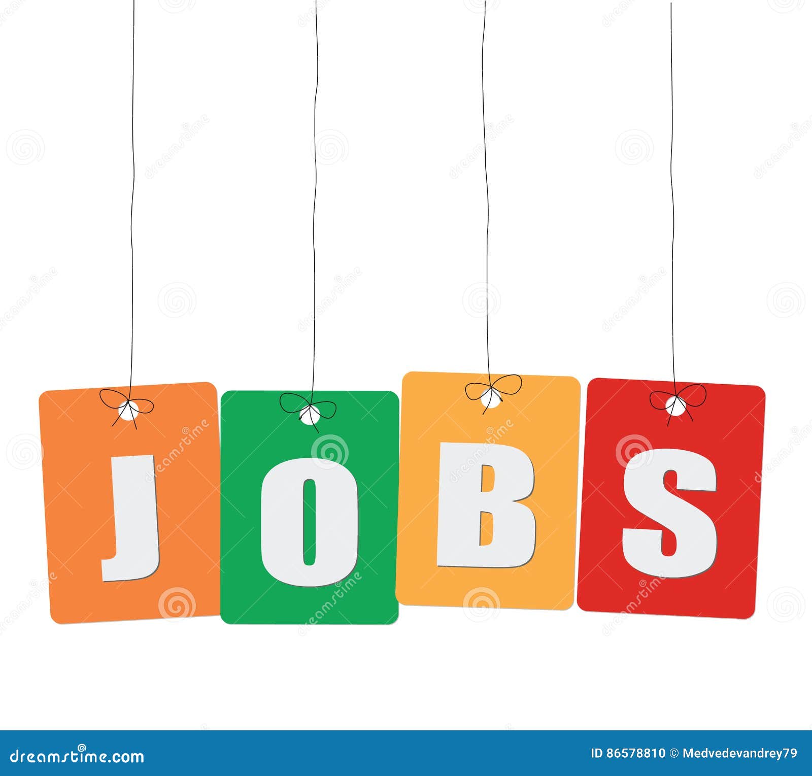 Cardboard Hanging - Colorful. Tags - Jobs. Stock Vector - Illustration ...