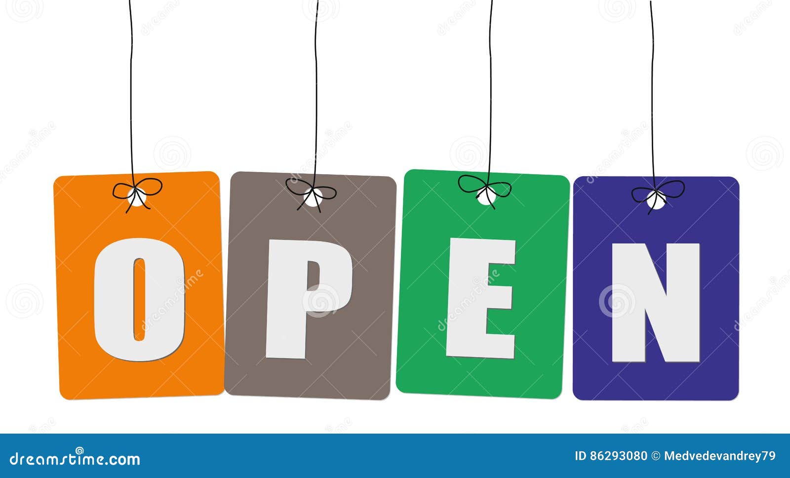 Cardboard Hanging - Colorful. Tags - Open. Stock Vector - Illustration ...