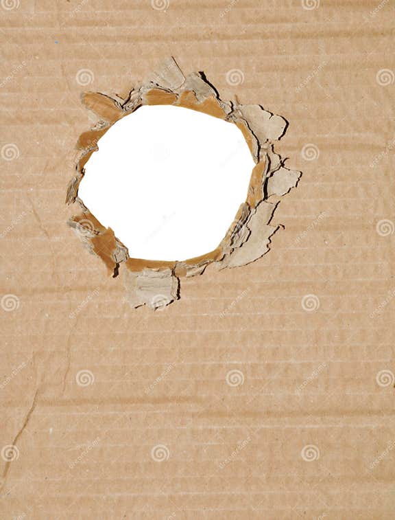 Cardboard hole stock photo. Image of text, tear, paper - 19953308