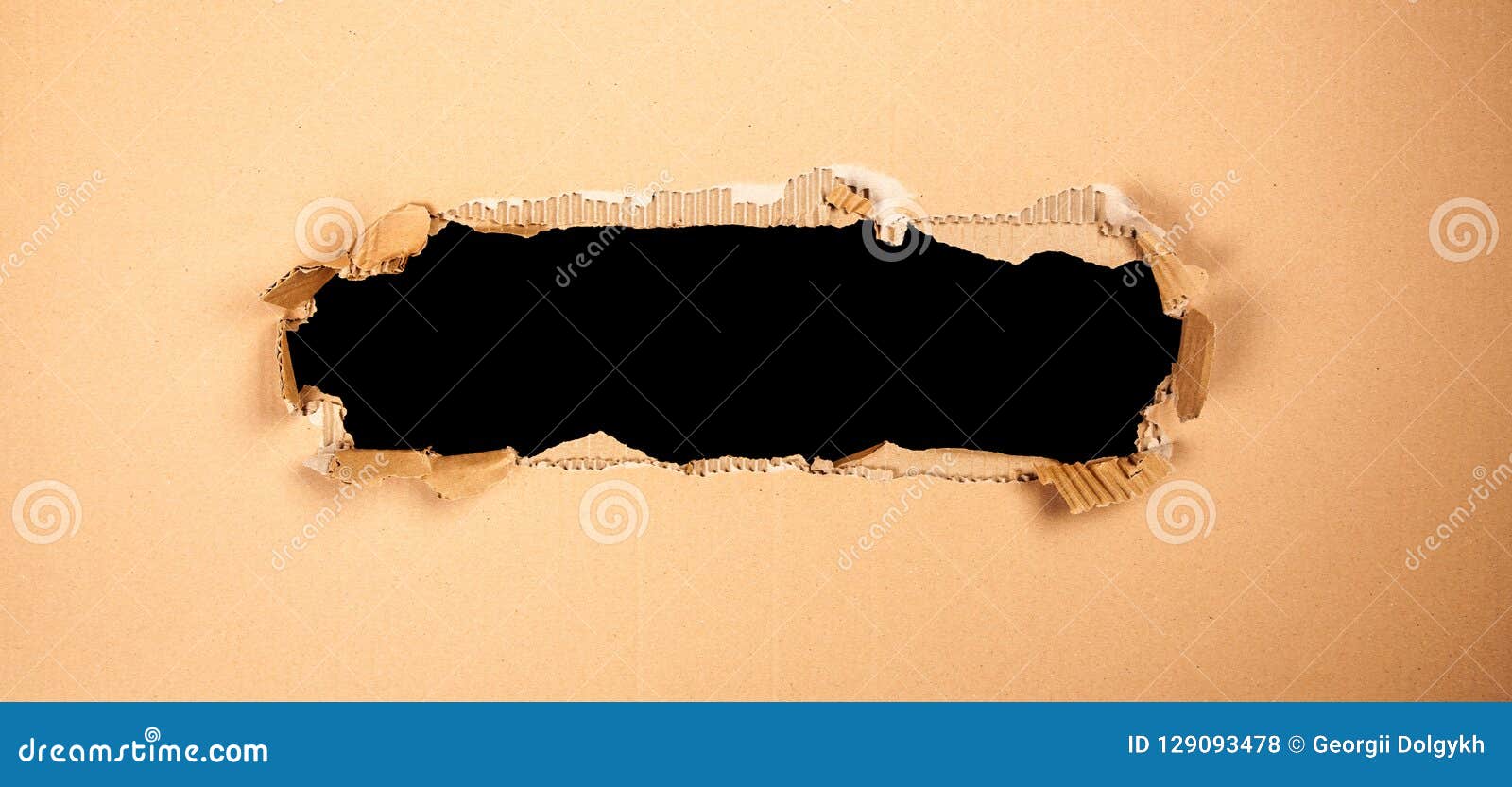Cardboard with a Hole - Black Background Stock Photo - Image of sheet ...